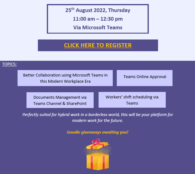 25th August 2022 | Modern Workforce with Microsoft Teams - Fedelis Asia